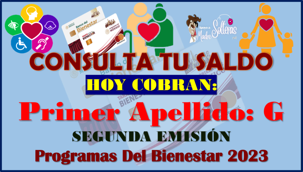 APELLIDOS con G: ¡PAGO del BIENESTAR HOY!